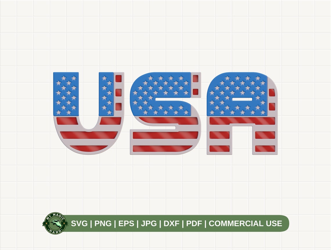 American Flag Letter SVG PNG USA Flag Svg Png 4th of July - Etsy