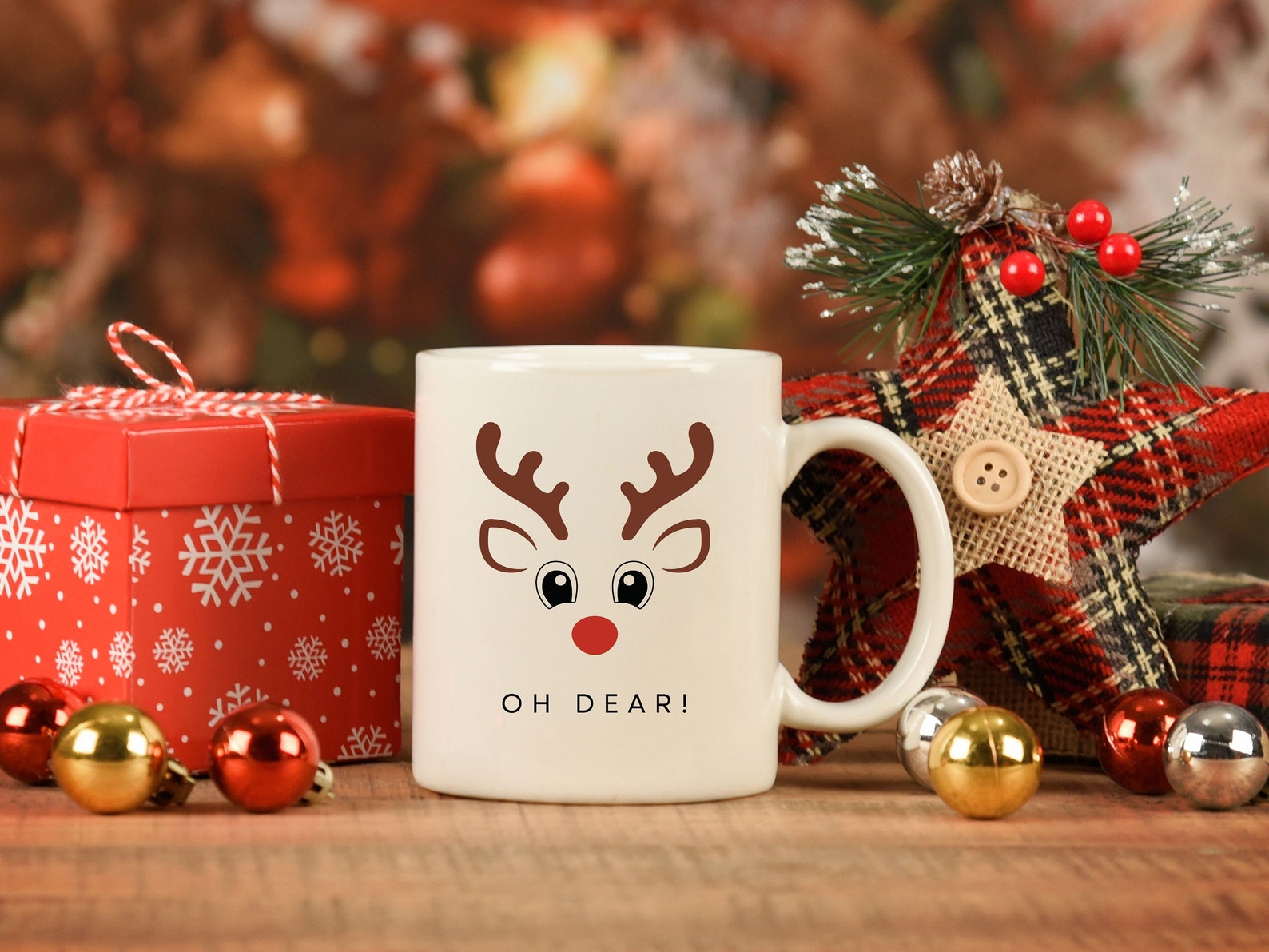 Reindeer Face SVG PNG, Oh Dear Svg, Cute Deer Svg, Christmas Reindeer ...