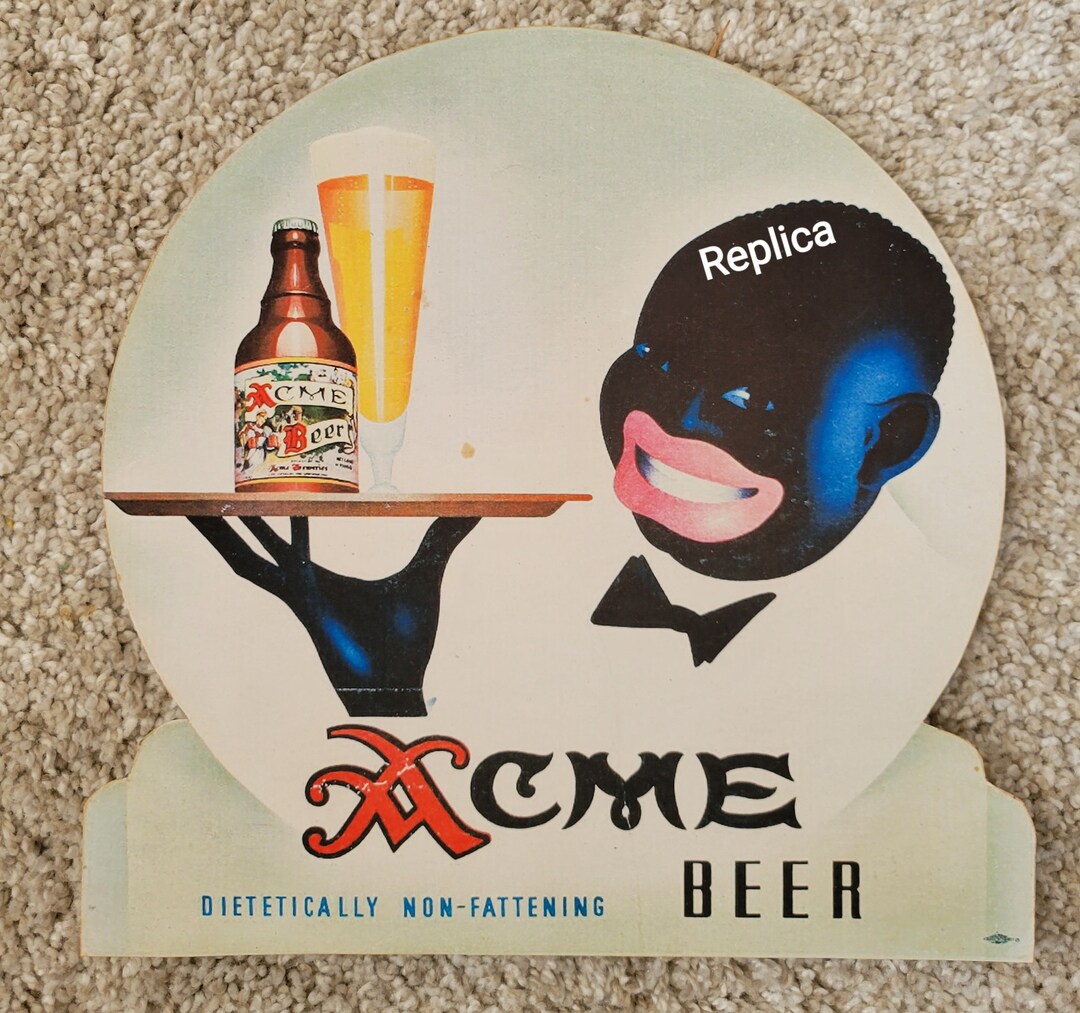 Neat Acme Beer Cardboard Die-cut With Black Waiter Replica - Etsy