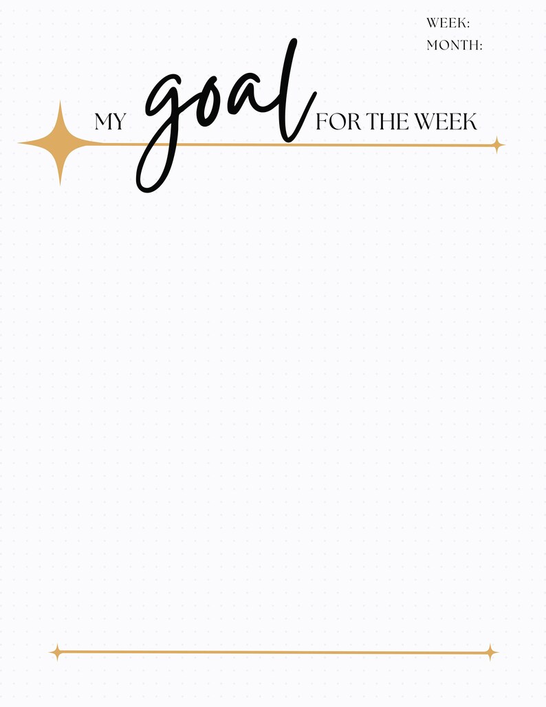 Digital Template for Weekly Goal Journal Page Canva Instant Download - Etsy