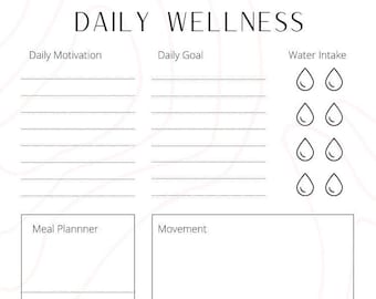 Printable Wellness Planner | Printable PDF | A4 Size | Instant Download ...