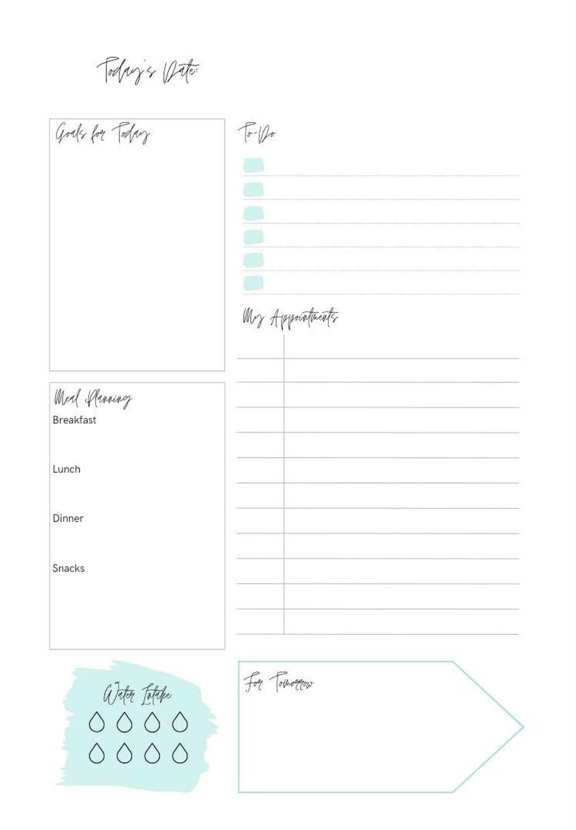 Daily Planner and To-do List - Printable PDF - Etsy