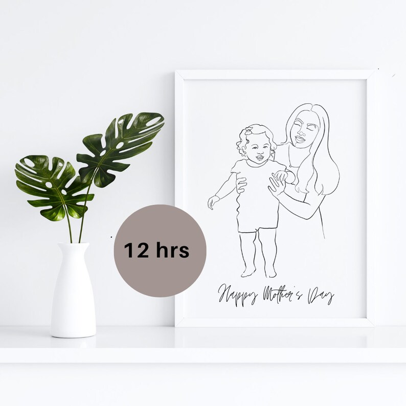 Personalized Family Drawing From Photo, Custom Line Drawing, Custom ...
