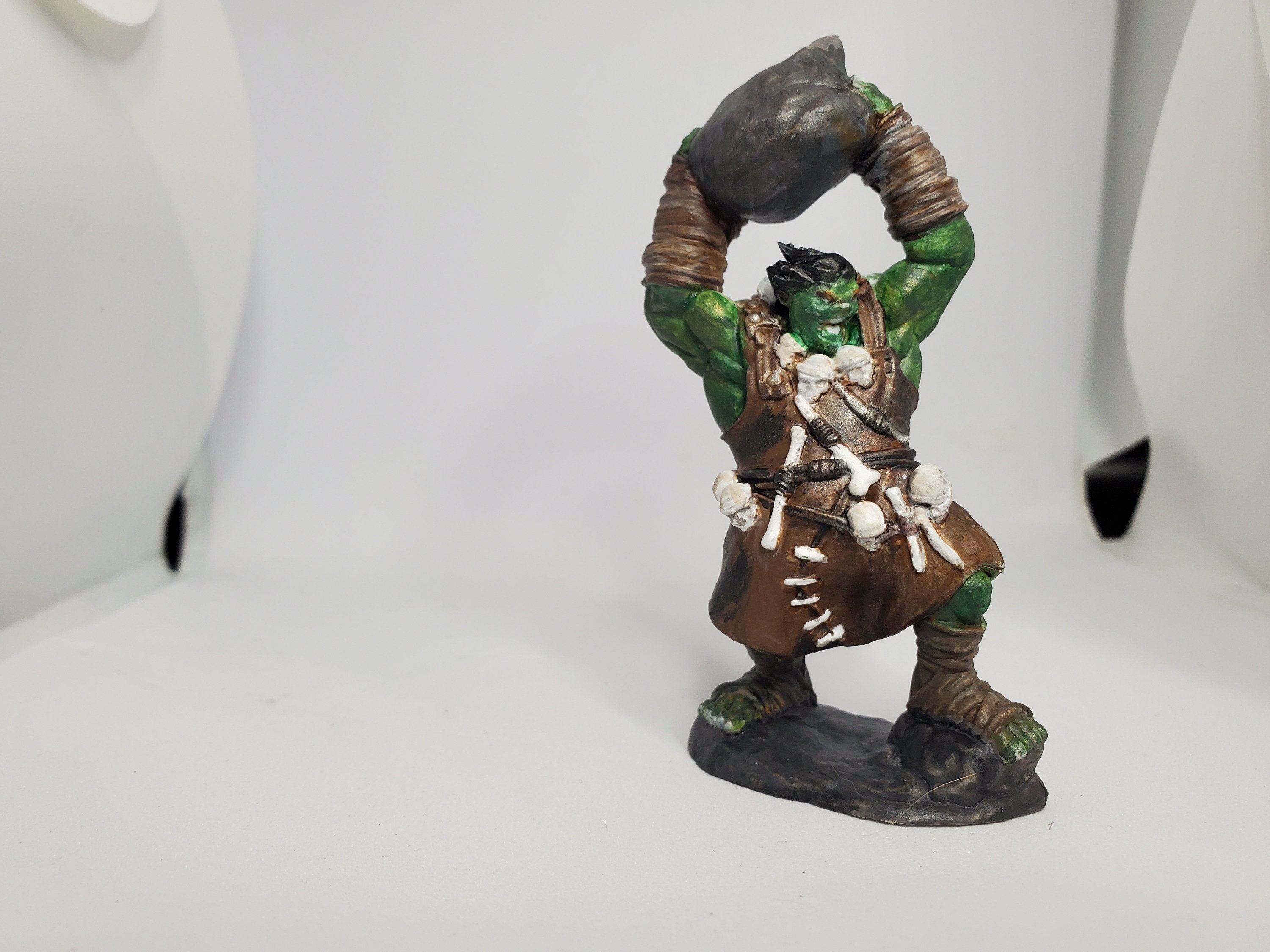 Hand Painted Dnd Ogre Troll With Rock - Etsy