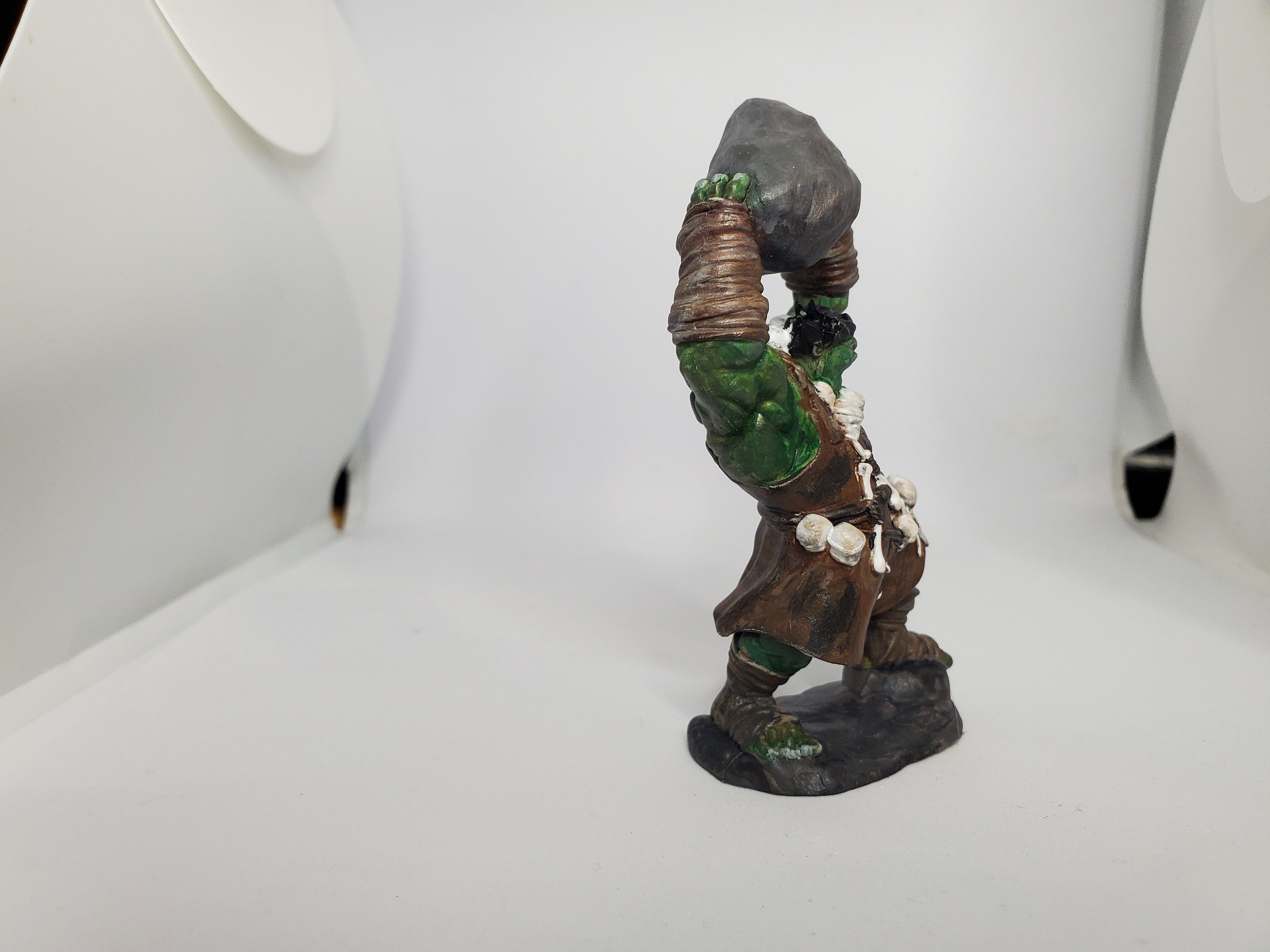 Hand Painted Dnd Ogre Troll With Rock - Etsy