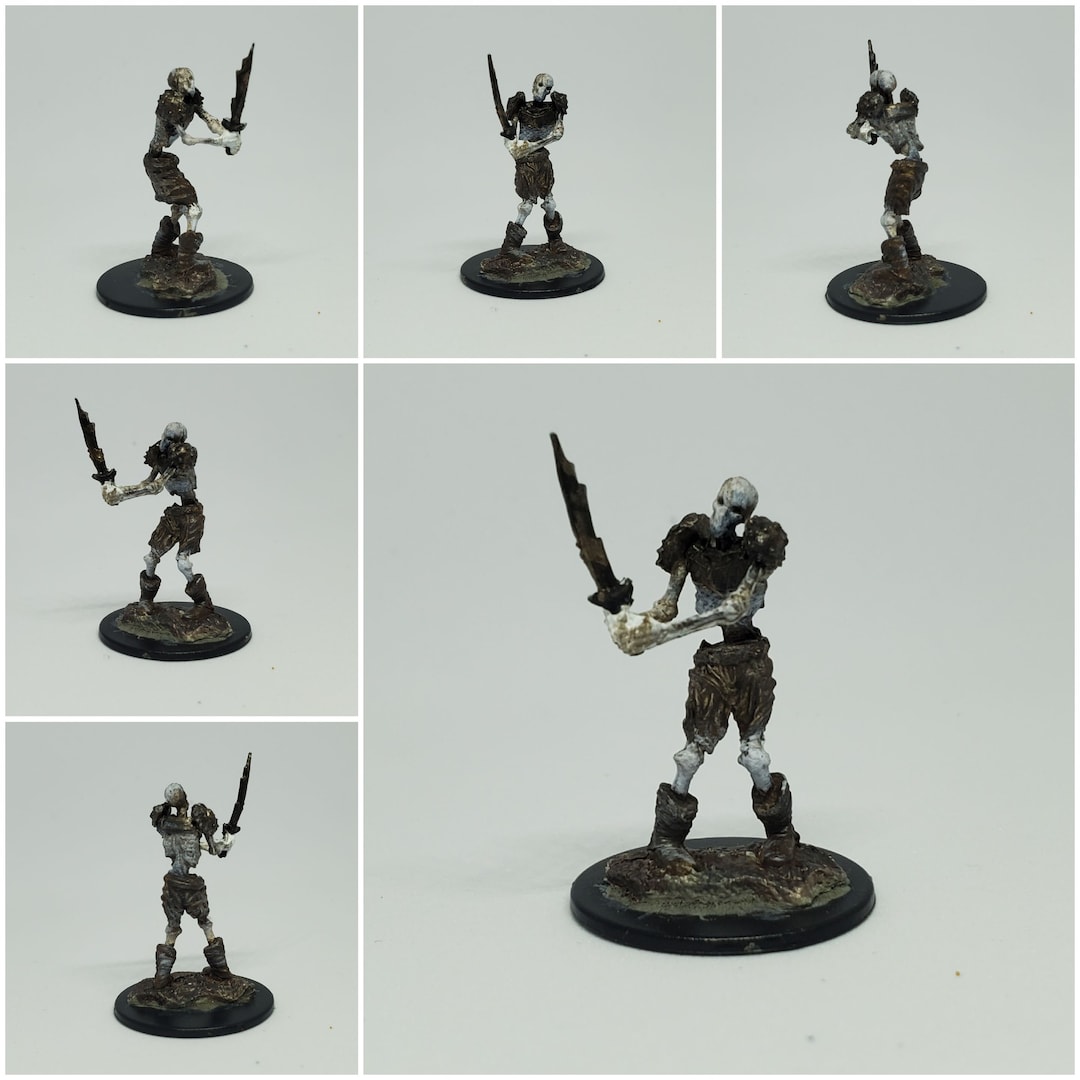 Hand Painted Dnd Skeleton With Sword Miniature Figure - Etsy