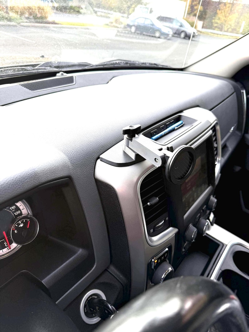 Dodge RAM 1500 (2013–2018 Rotary Dial Shifter) Custom Phone Mount ...