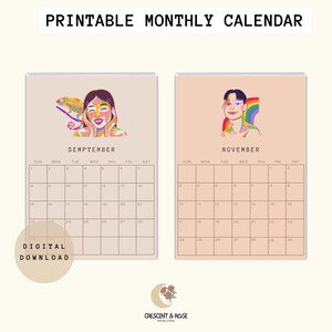 Monthly Calendar Digital Journal, Digital 2024 Calendar, Simple Digital ...