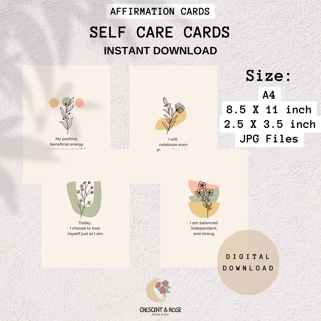 Boho Affirmation Cards Printable, Positive Affirmation Cards ...