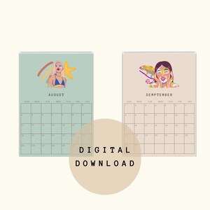 Monthly Calendar Digital Journal Digital 2024 Calendar - Etsy