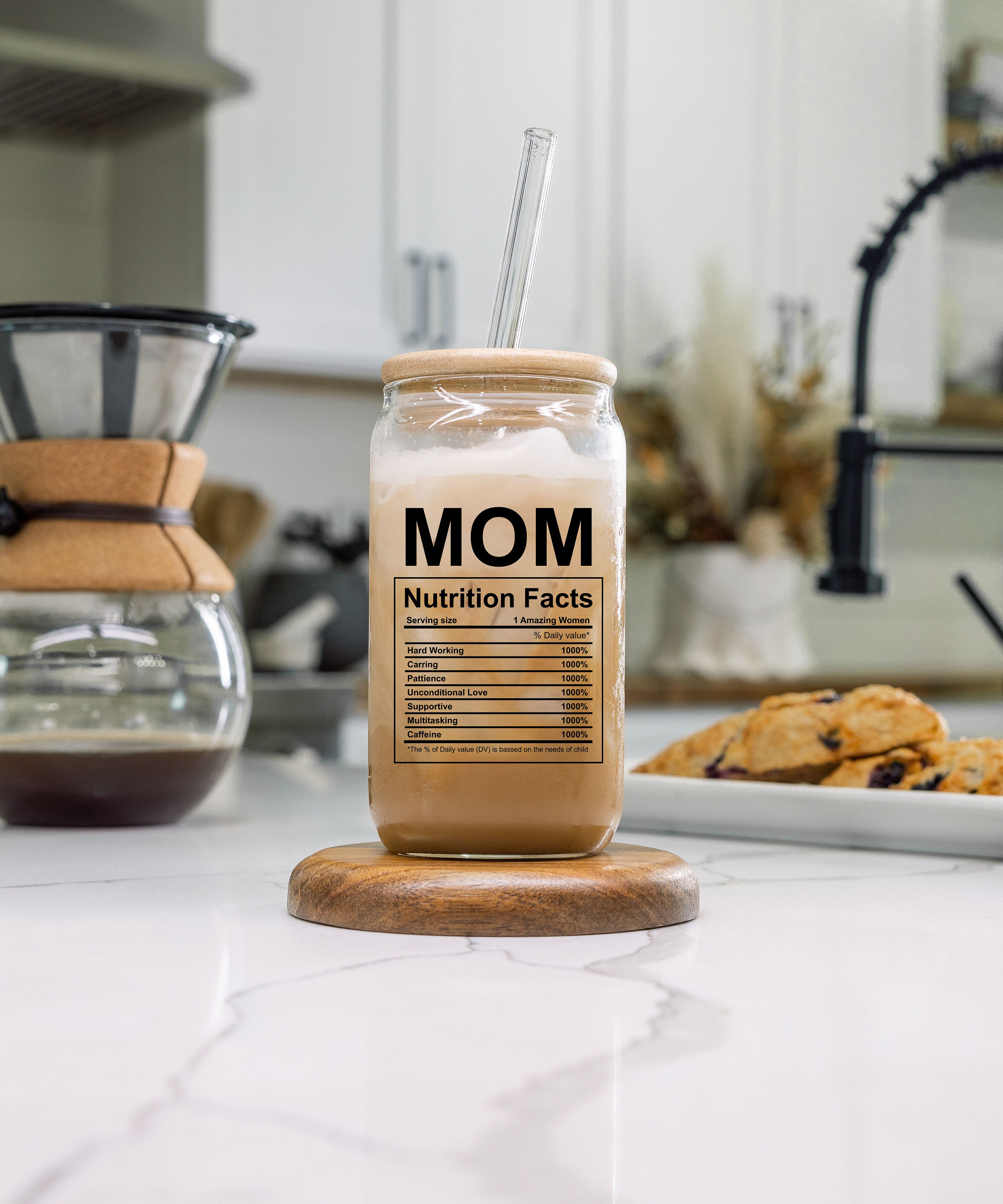 Mom Nutrition Fun Facts Iced Coffee Cup, Mommy Gift, Coffee Cup ...