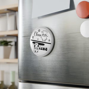 Clean Dirty Button Magnet, Round - Kitchen Decor, Fridge Organization ...