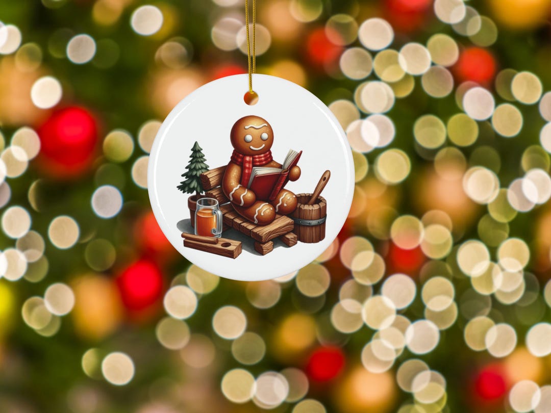 Literary Christmas Ornament: Gingerbread Reading Book - Etsy