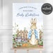 Peter Rabbit Baby Shower Welcome Sign | Baby Shower Peter Rabbit Theme ...