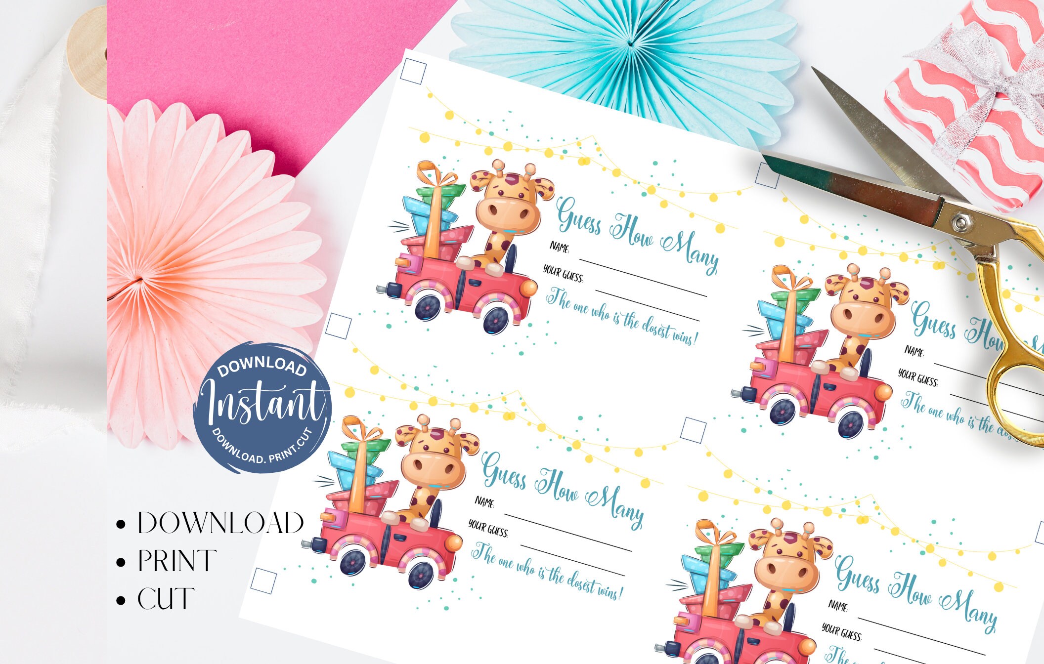 Guess How Many Baby Shower Game | Baby Girl Baby Shower Idea | Baby ...