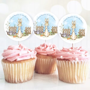 Peter Rabbit Cupcake Toppers | Peter Rabbit Theme Baby Shower | Dessert ...