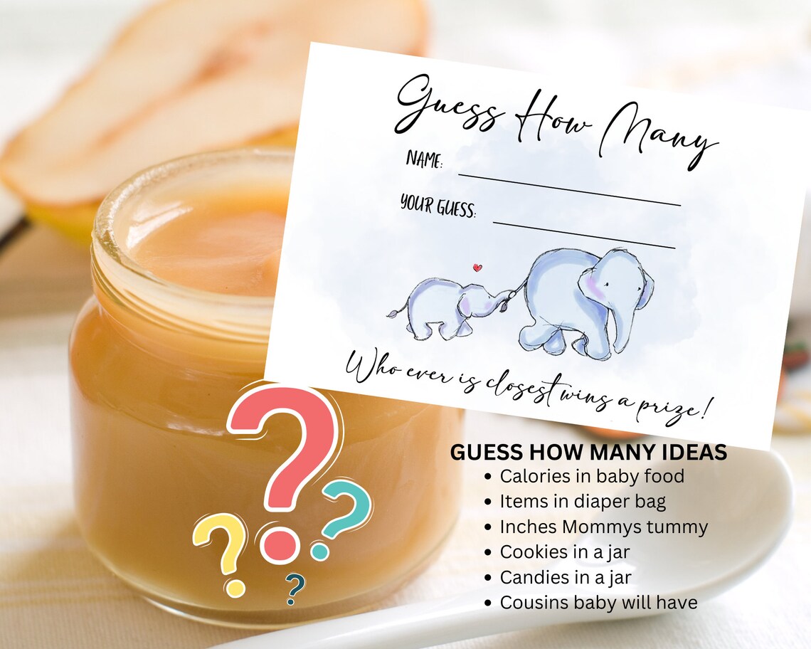 Guess How Many Baby Shower Game | Baby Animal Baby Shower Idea | Baby ...
