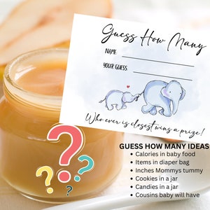 Guess How Many Baby Shower Game | Baby Animal Baby Shower Idea | Baby ...