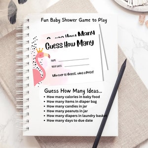 Guess How Many Baby Shower Game | Baby Shower Idea | Pink Flamingo Baby ...