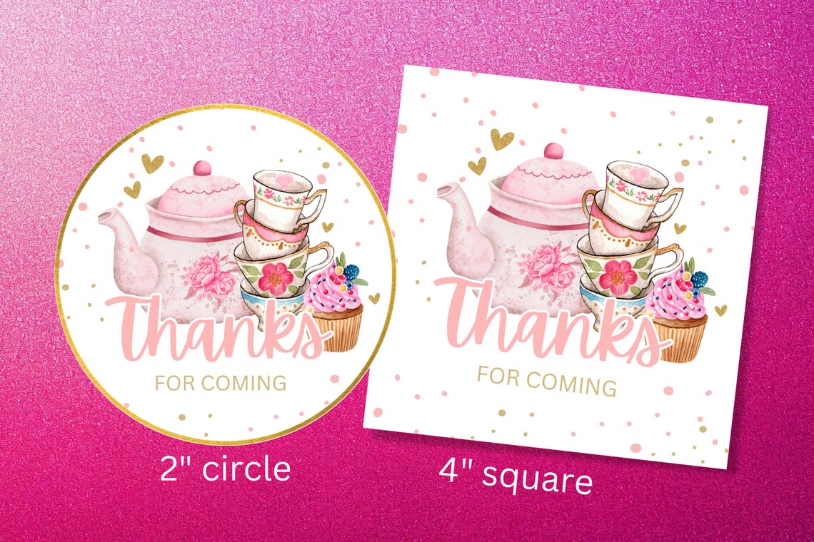 Tea Party Favor Tag Sticker Baby Shower Baby is Brewing Floral Pink ...