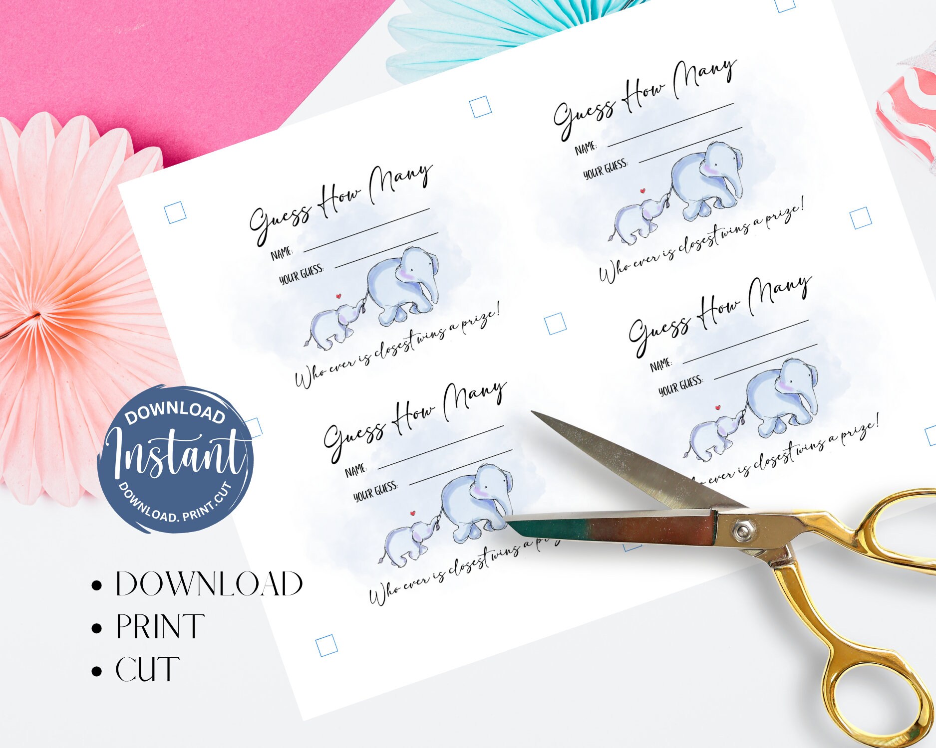 Guess How Many Baby Shower Game | Baby Animal Baby Shower Idea | Baby ...