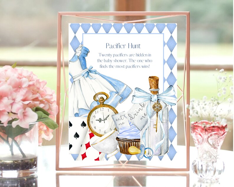 Alice in Wonderland Pacifier Hunt Sign | Alice in Wonderland Shower ...