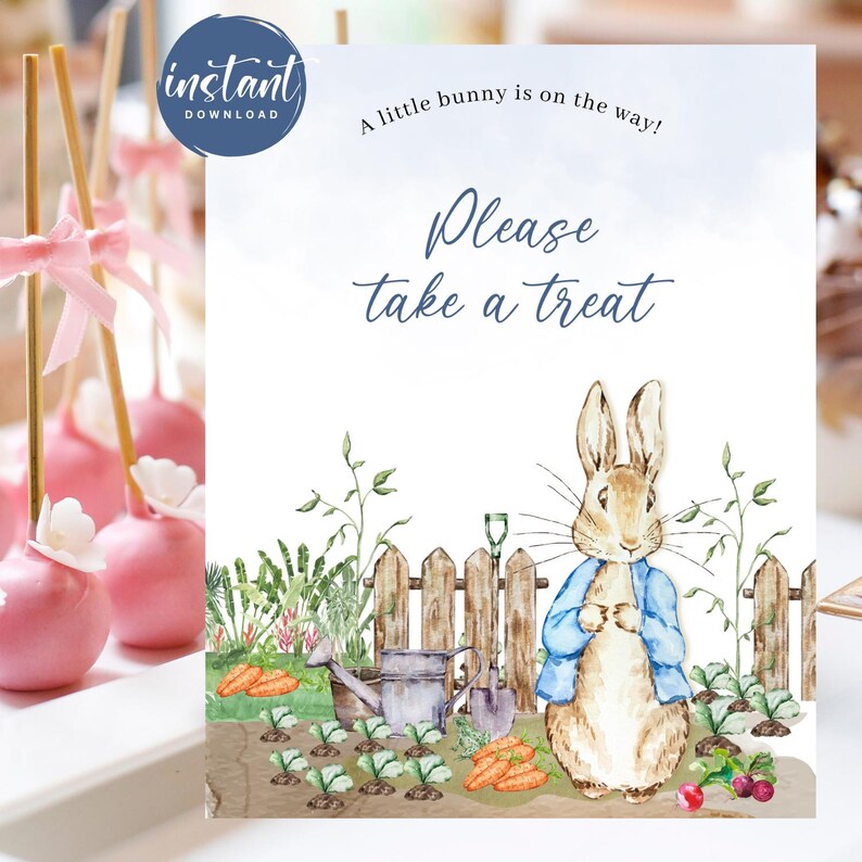 Peter Rabbit Take A Treat Dessert Table Sign | Peter Rabbit Theme Baby ...