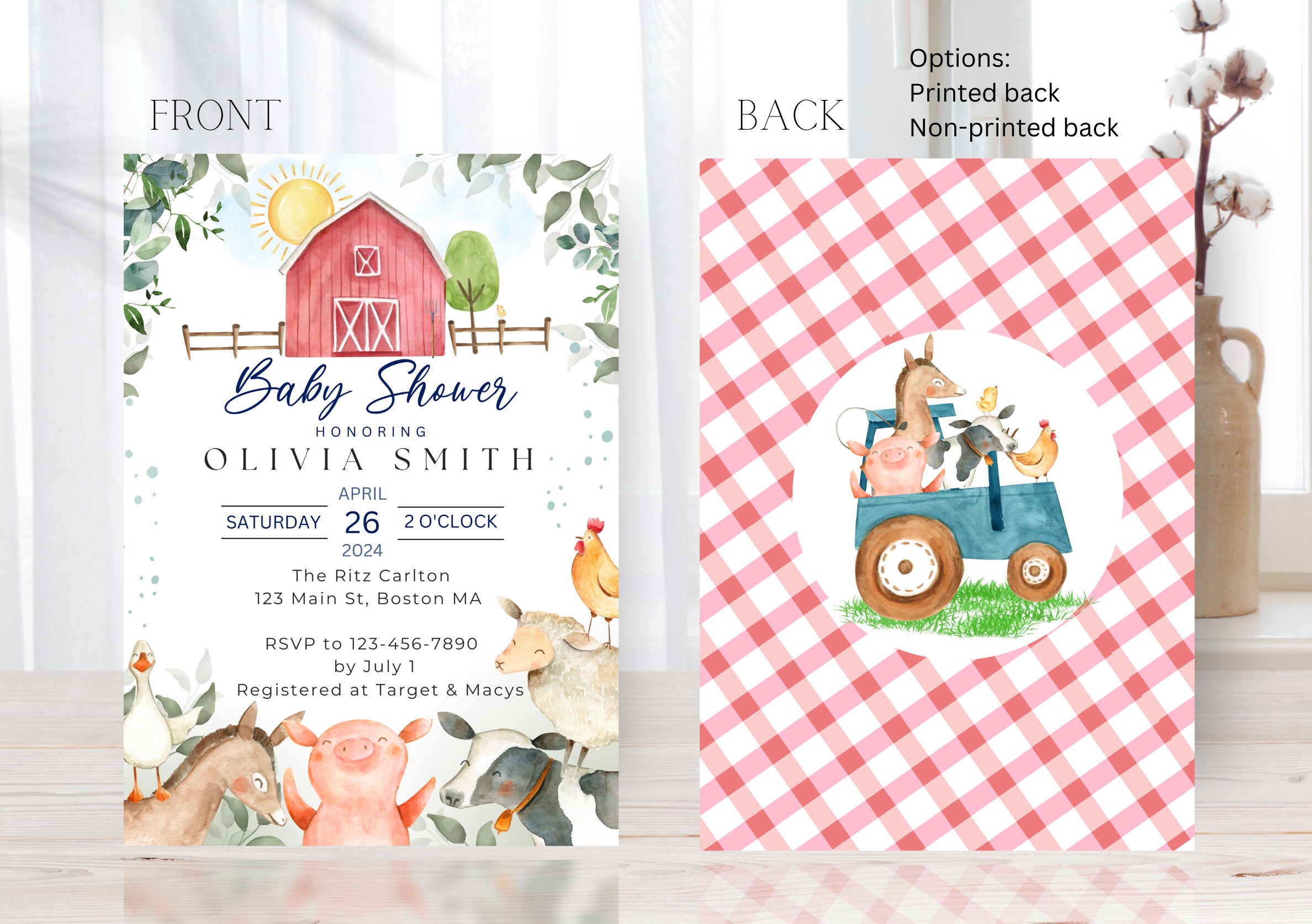 Farm Baby Shower Invitation Farm Theme Baby Shower Invitation Farm ...