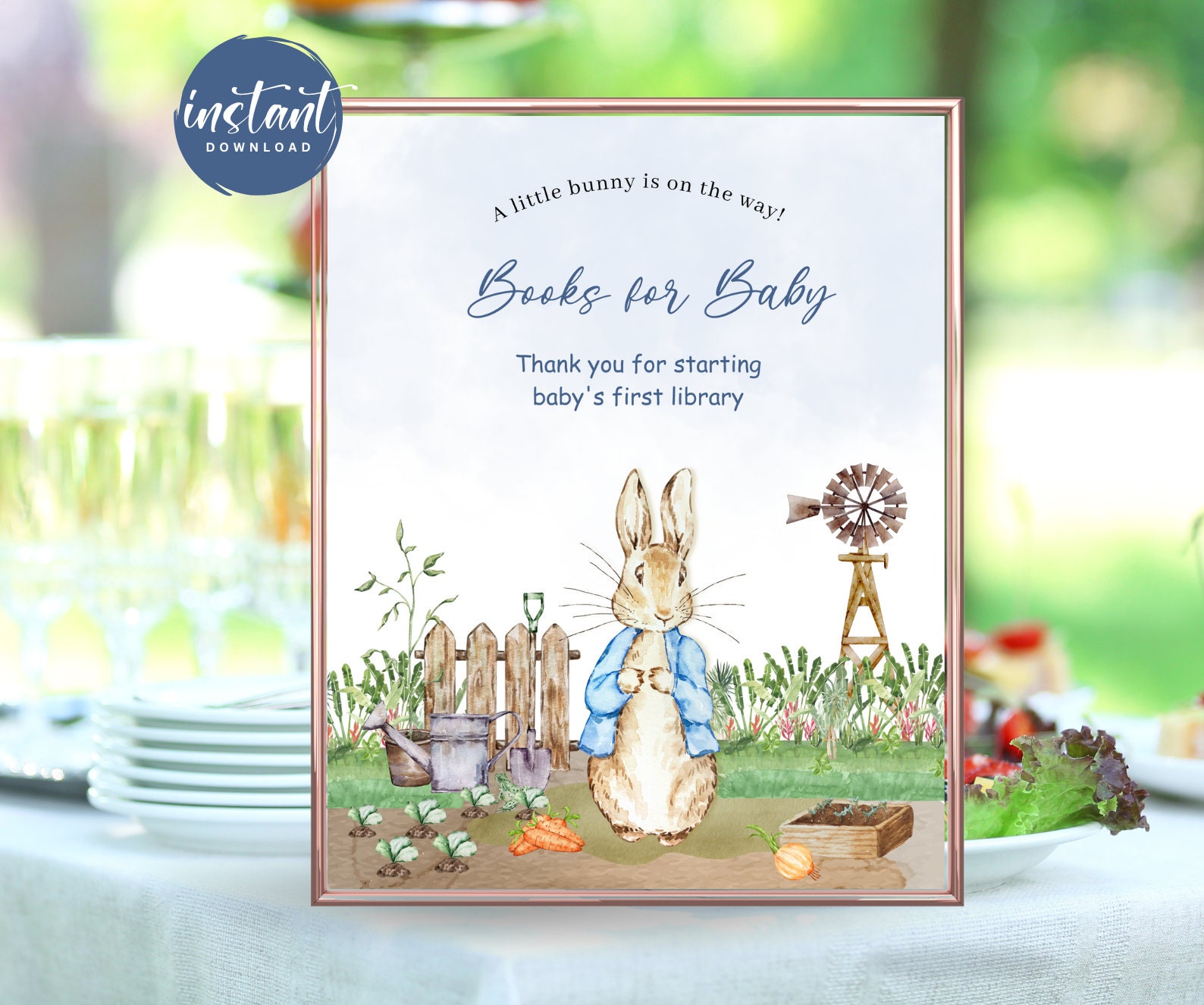 Peter Rabbit Book for Baby Sign | Peter Rabbit Theme Baby Shower | PR10 ...