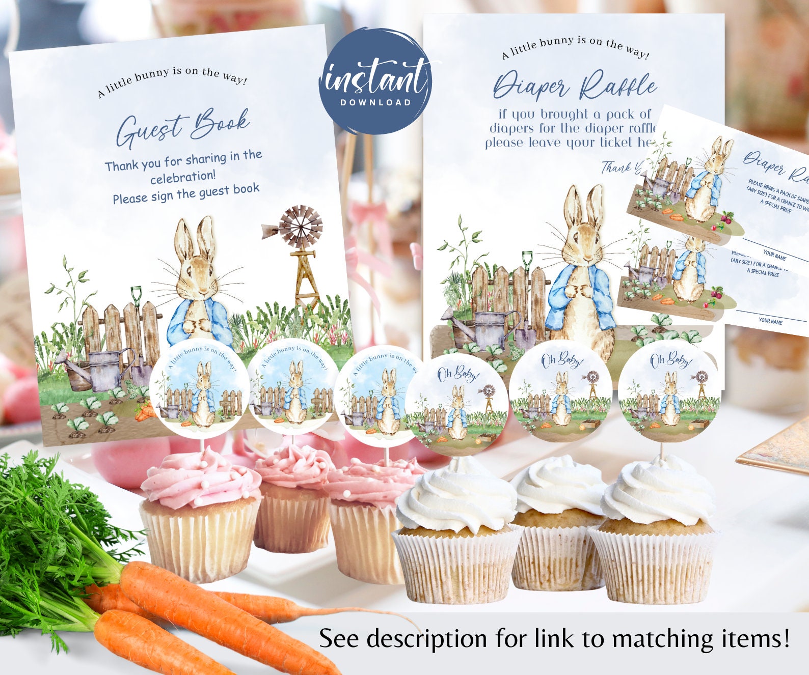 Peter Rabbit Diaper Raffle Sign | Peter Rabbit Theme Baby Shower ...