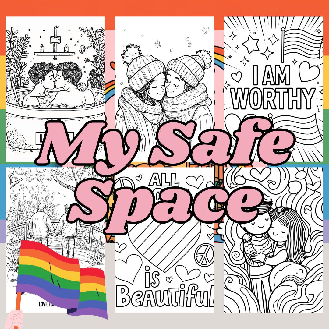 My Safe Space: LGBTQ+ Coloring Pages for Self-love and Relaxation ...