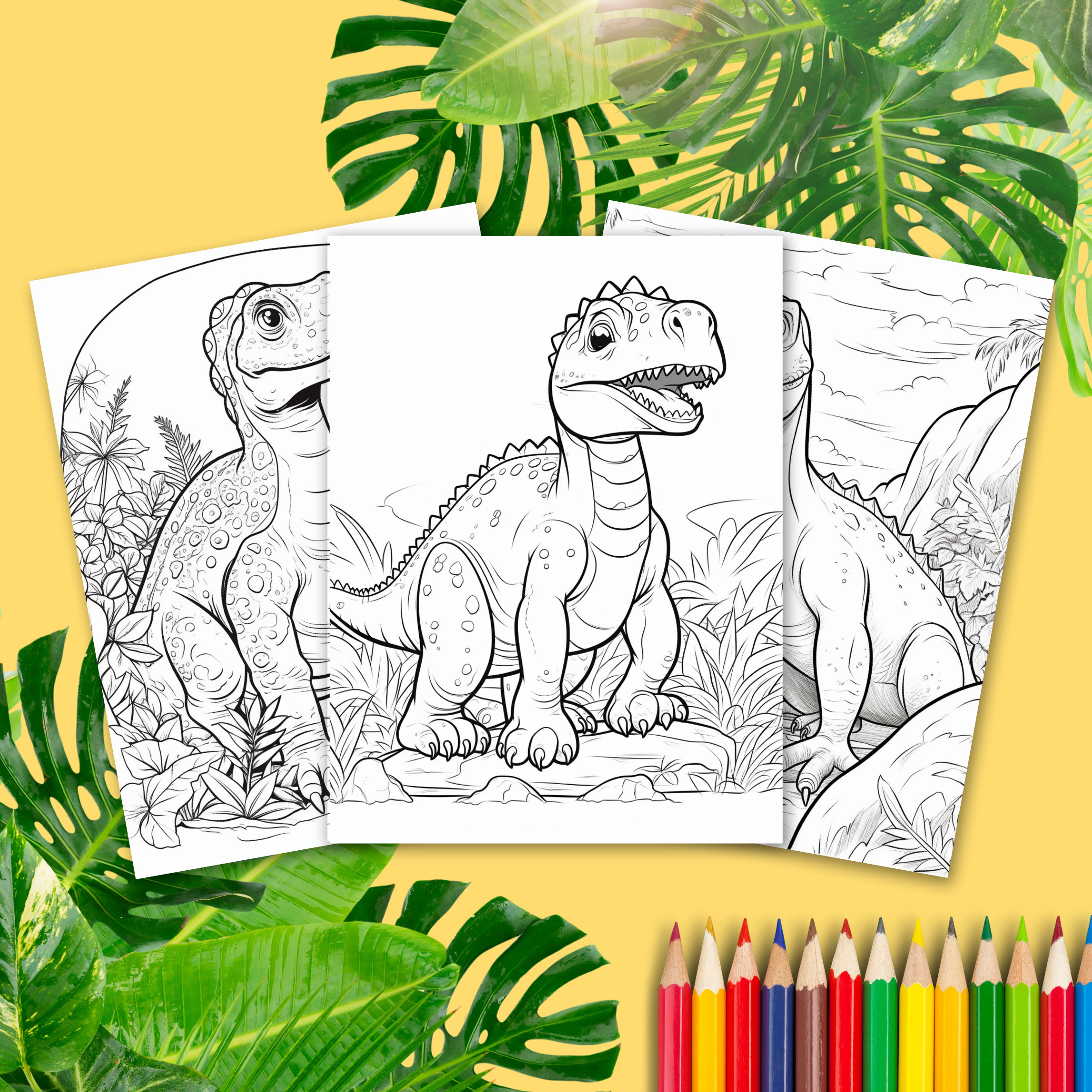 Jurassic Coloring: A Dino-mite Adventure Over 40 Coloring Downloadable ...
