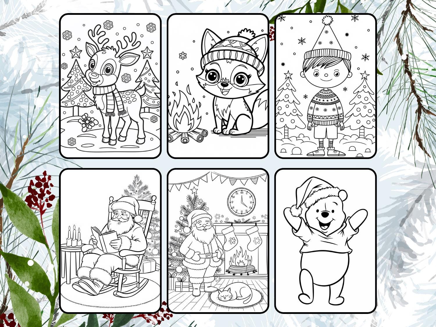 Christmas Coloring Pages for Kids – 45 Festive Designs, Santa, Rudolph ...