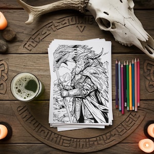 100+ Fantasy Creatures and Dark Fantasy Coloring Pages | Digital ...