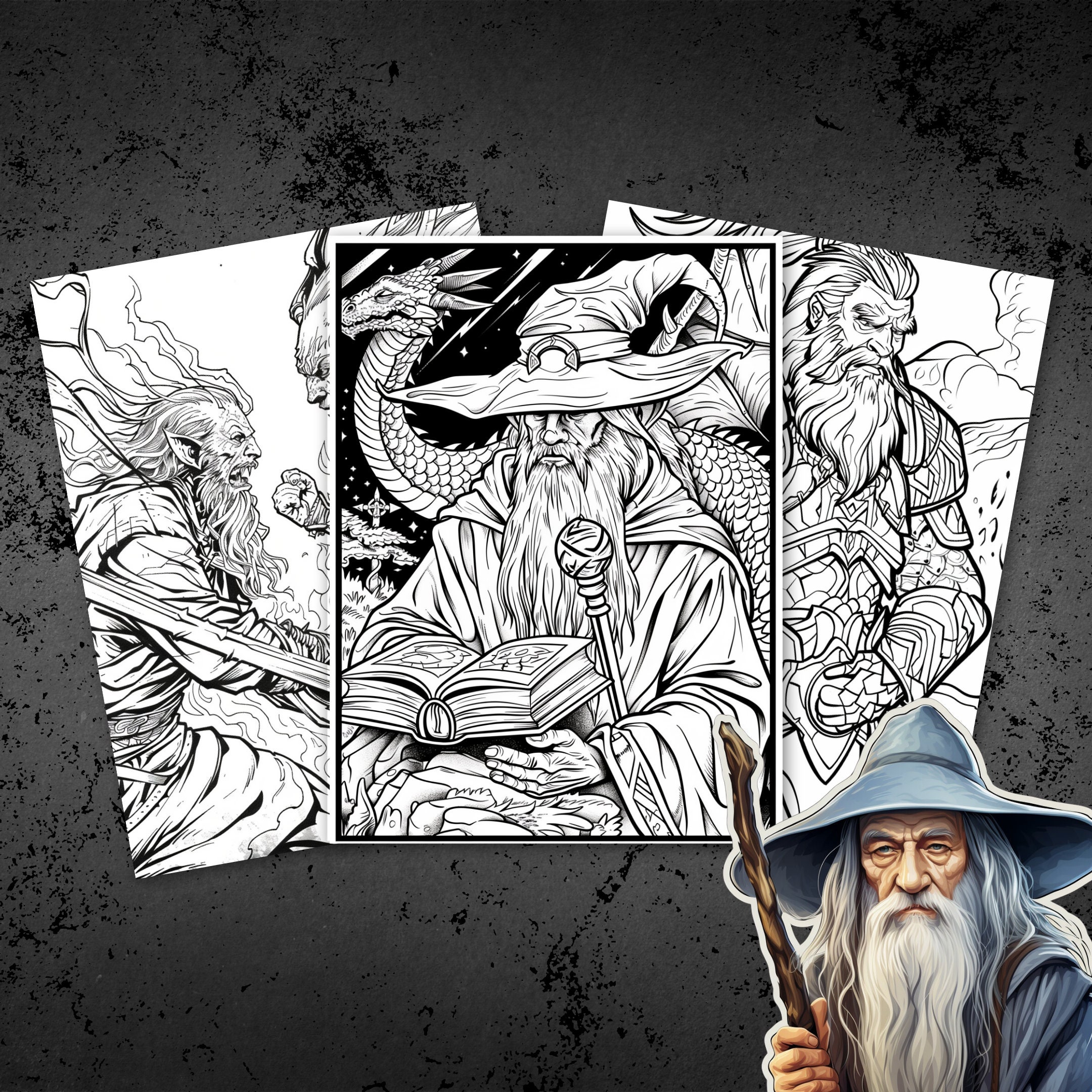 100+ Fantasy Creatures and Dark Fantasy Coloring Pages | Digital ...