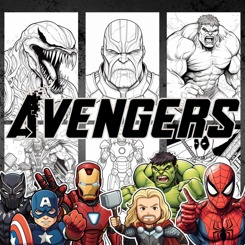 The Avengers: 60+ Superhero MCU Coloring Pages / Spiderman / Ironman ...