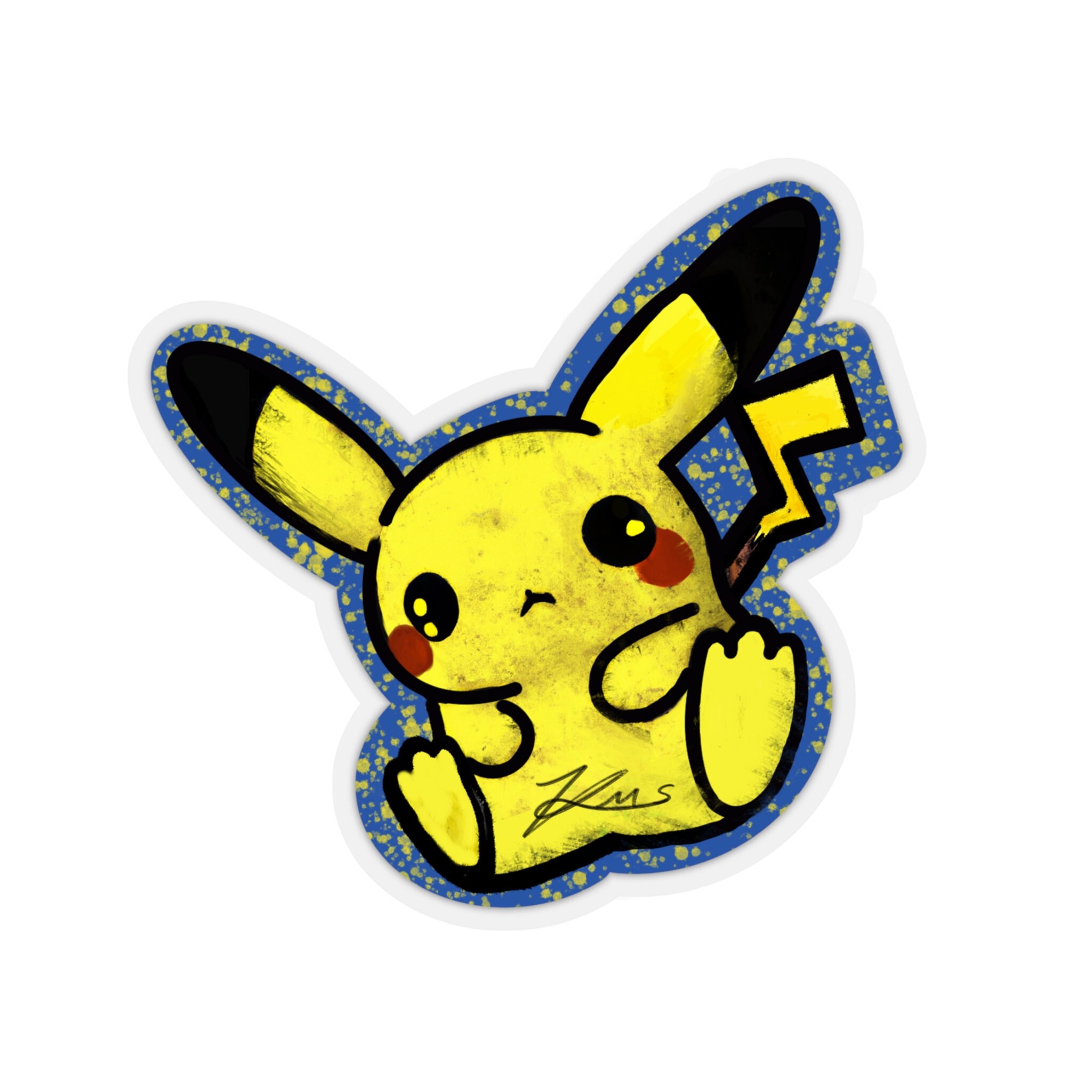 Pika Fan Art Kiss Cut Stickers By Kms Design Co Etsy