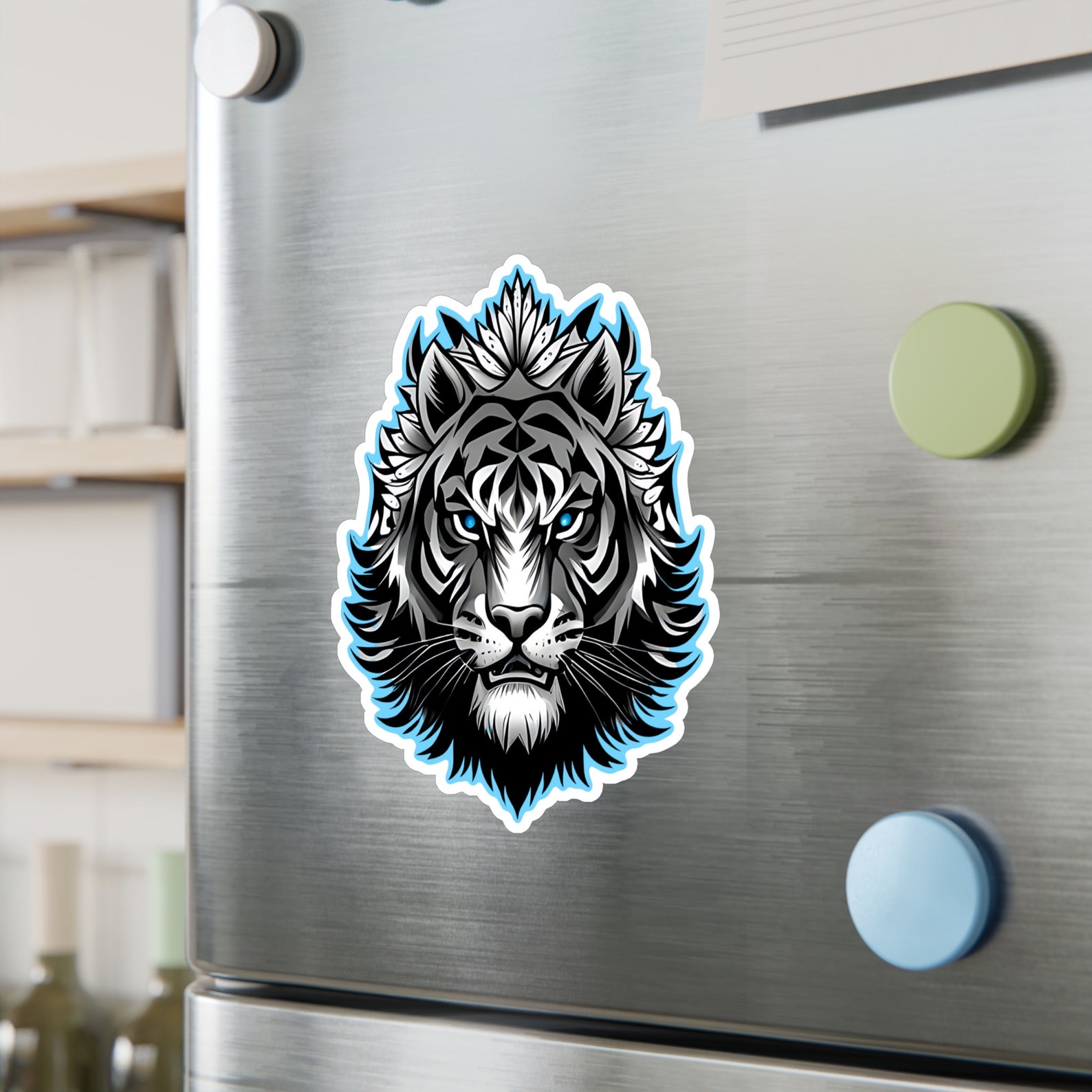 Angry, Tiger, Ferocity, Beautiful, Original Art, Kiss-cut Vinyl Decals ...