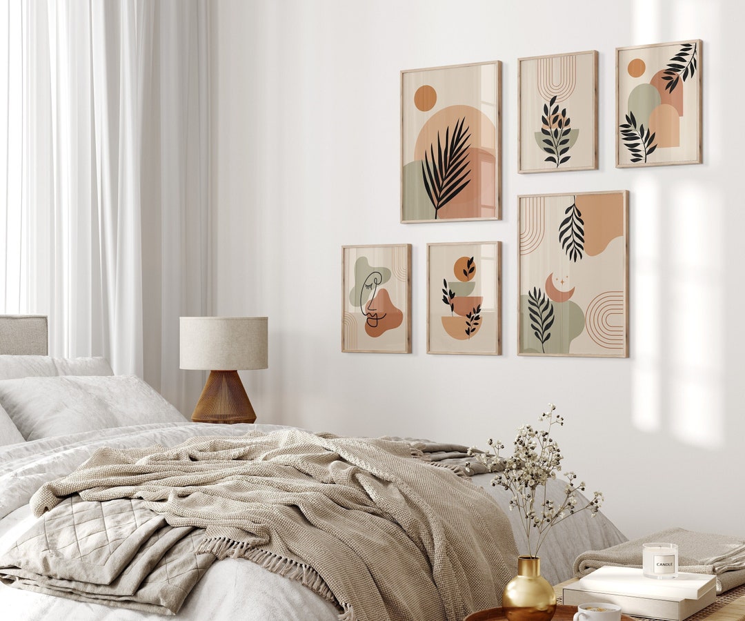 Minimalist Shapes Wall Art Set of 3, Sun and Moon Shapes Prints ...
