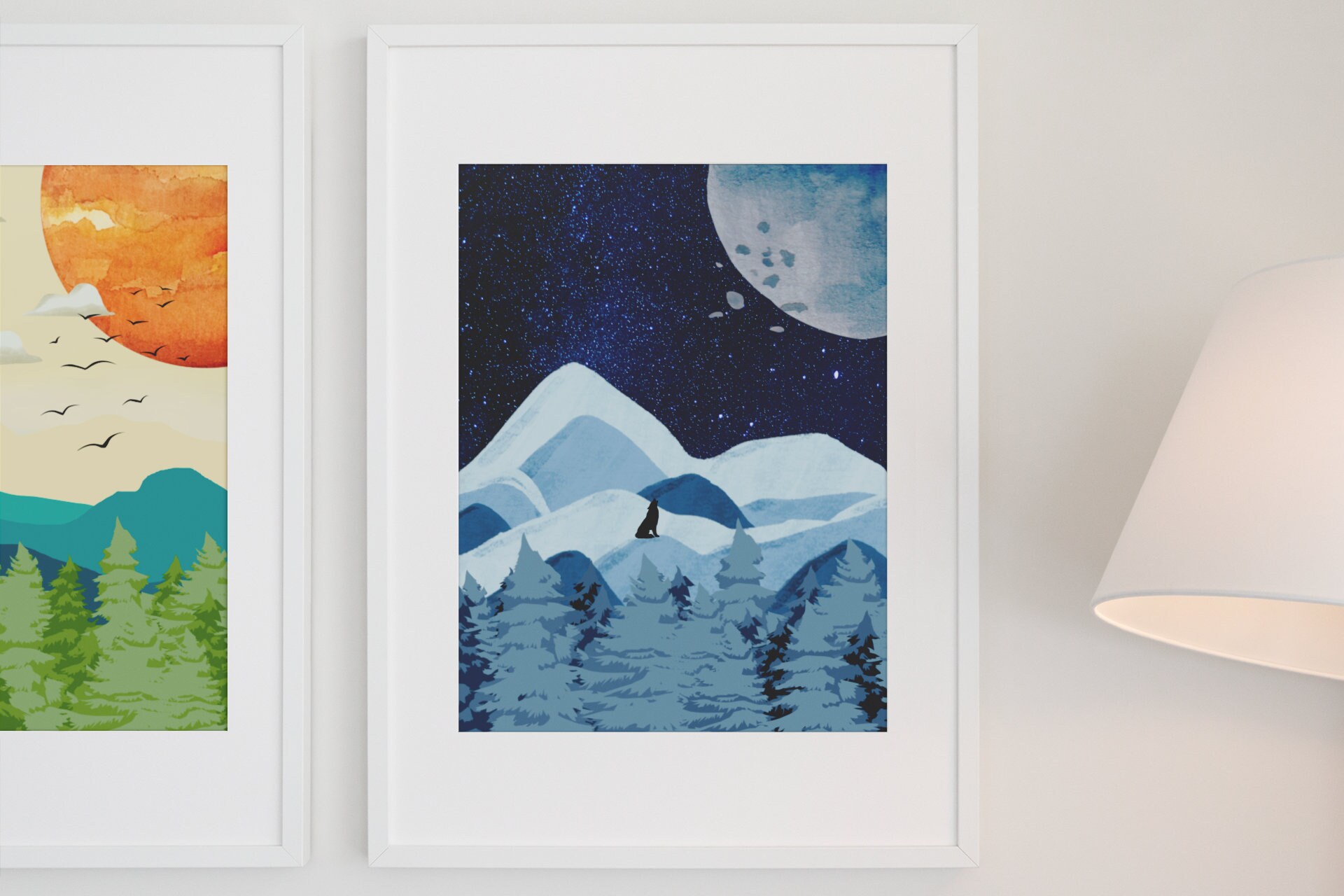 Day and Night Wall Art Set, Printable Posters - Etsy