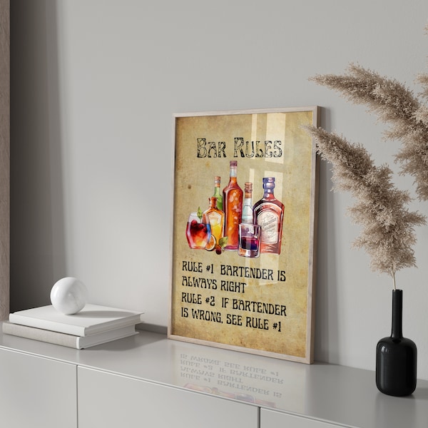Bar Rules Sign - Etsy