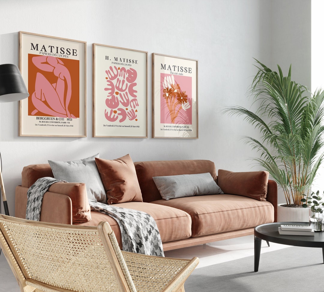 Henrise Matisse Wall Art Set, Pastel Pink and Orange Matisse Prints ...