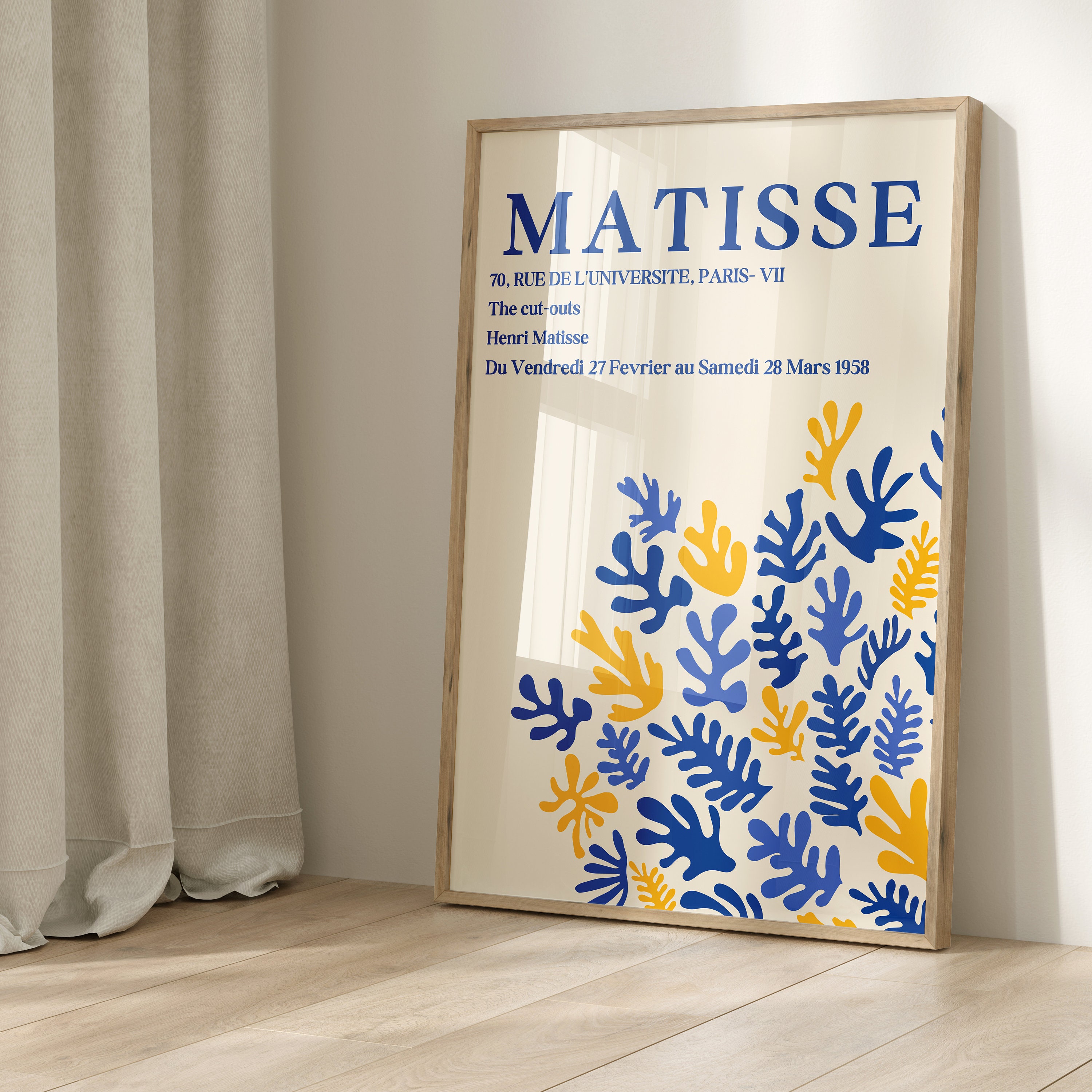 Henri Matisse Inspired Wall Art Set, Matisse Blue & Yellow Prints ...