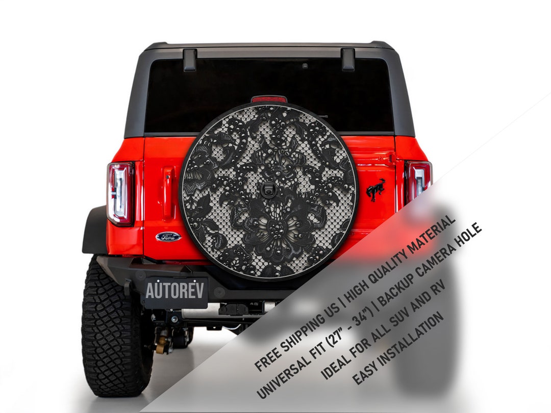 Black Lace Pattern Spare Tire Cover SUV Jeep Wrangler Ford Camper ...