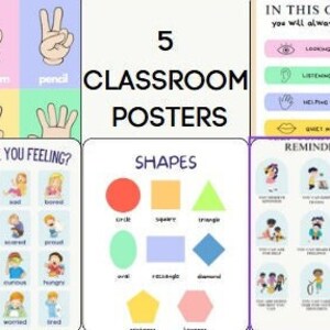 5 CLASSROOM POSTERS - Etsy