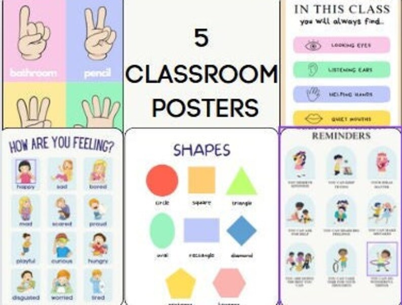 5 CLASSROOM POSTERS - Etsy
