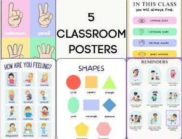 5 CLASSROOM POSTERS - Etsy