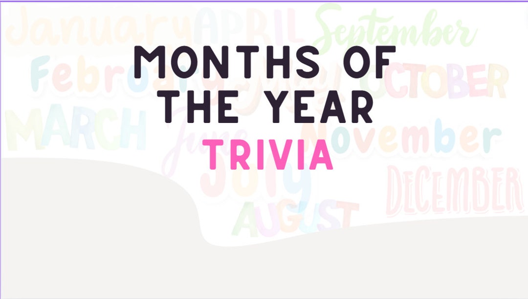 MONTHS of the Year TRIVIA GAME - Etsy