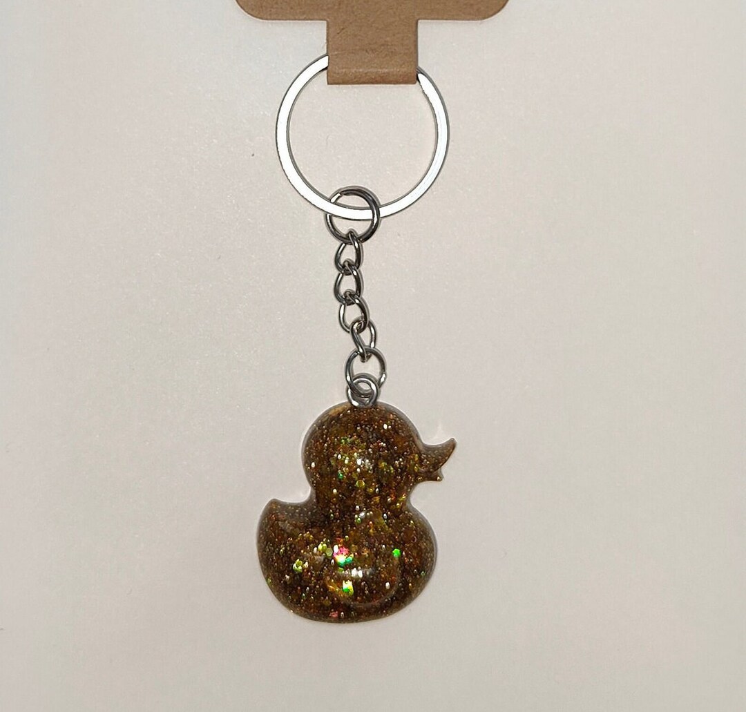 Lucky Duck Keyring Handmade Hook a Duck Glitter Duck Resin Duck - Etsy