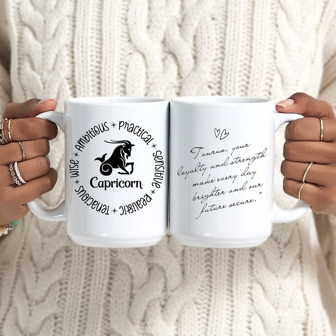 Capricorn and Taurus Mug Set for Couples, Matching Mugs, Zodiac ...